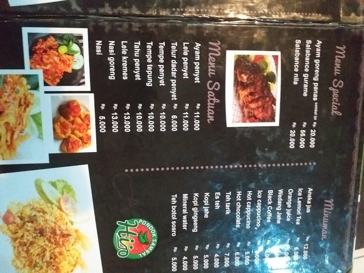 Carta del restaurante Pondok Cabe Ijo, Pematang Kandis