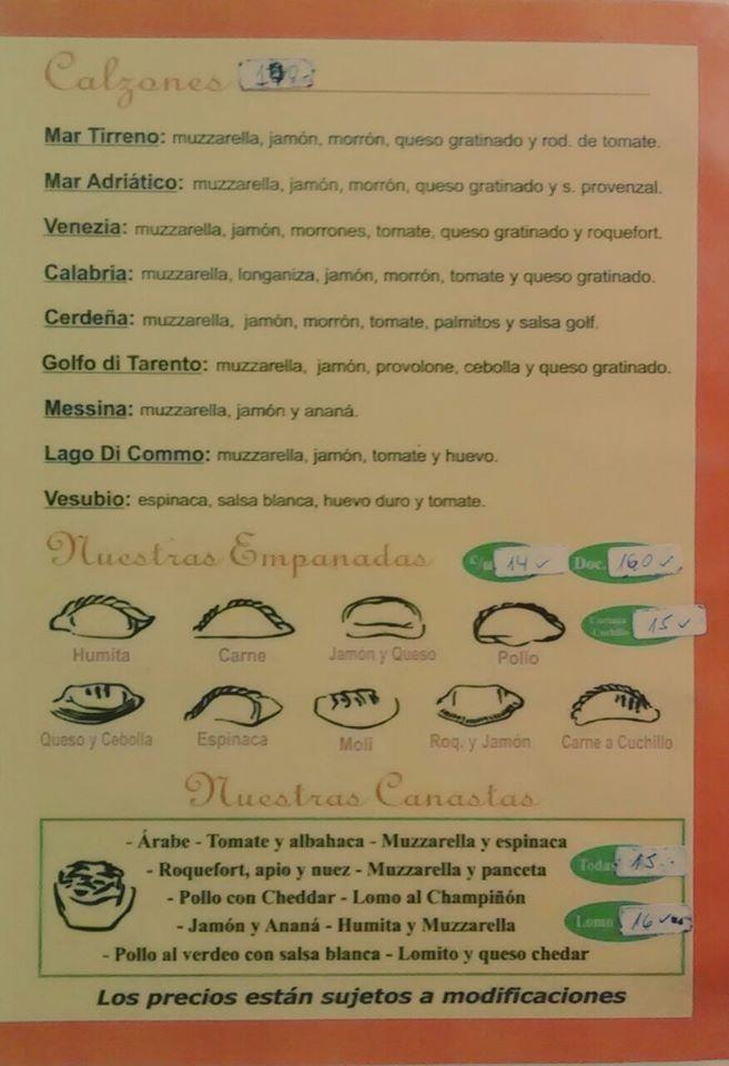 Carta del restaurante Que Monada, Morón