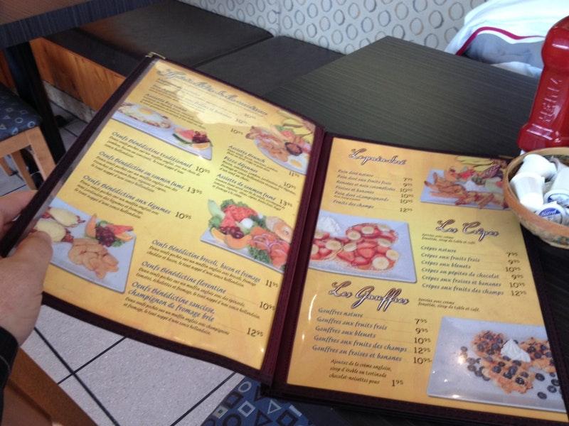 Menu au Restaurant agostinos, Shawinigan