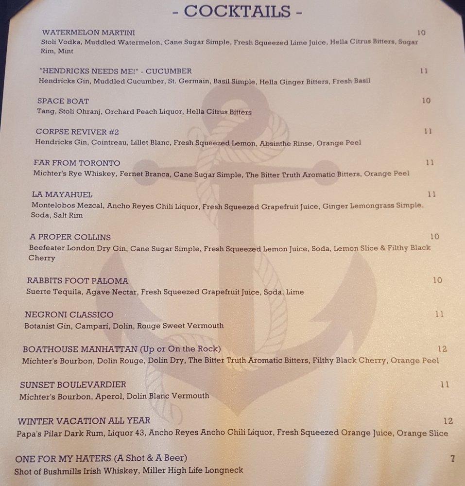 Menu at Stuart Boathouse pub & bar, Stuart, 49 SW Seminole St