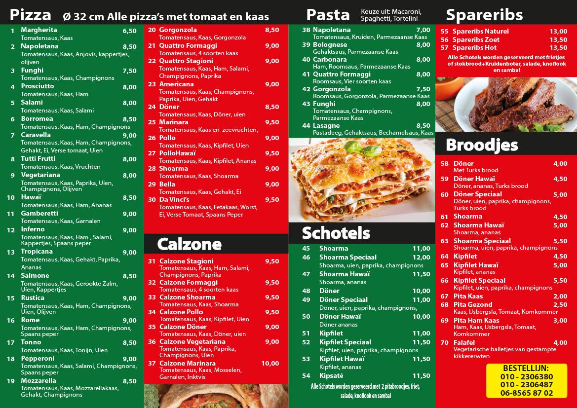 Menu at Super Lekker, Capelle aan den IJssel