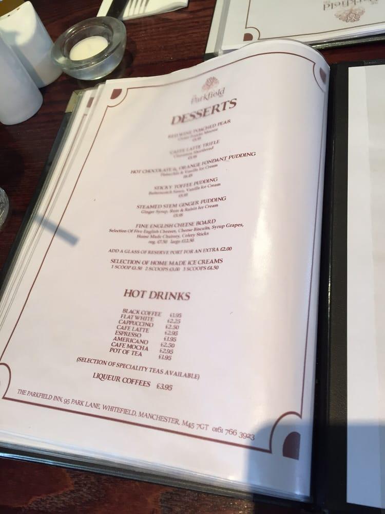 Menu at The Parkfield Inn pub & bar, Whitefield