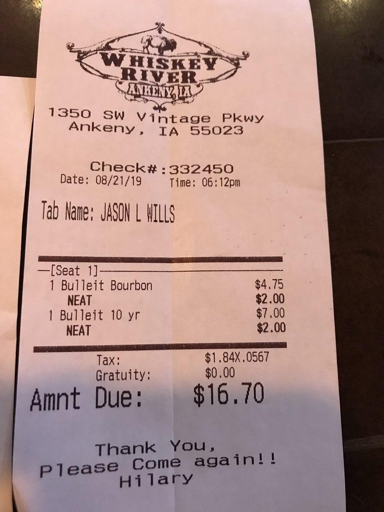 Menu at Whiskey River Ankeny pub & bar, Ankeny, SW Vintage Pkwy