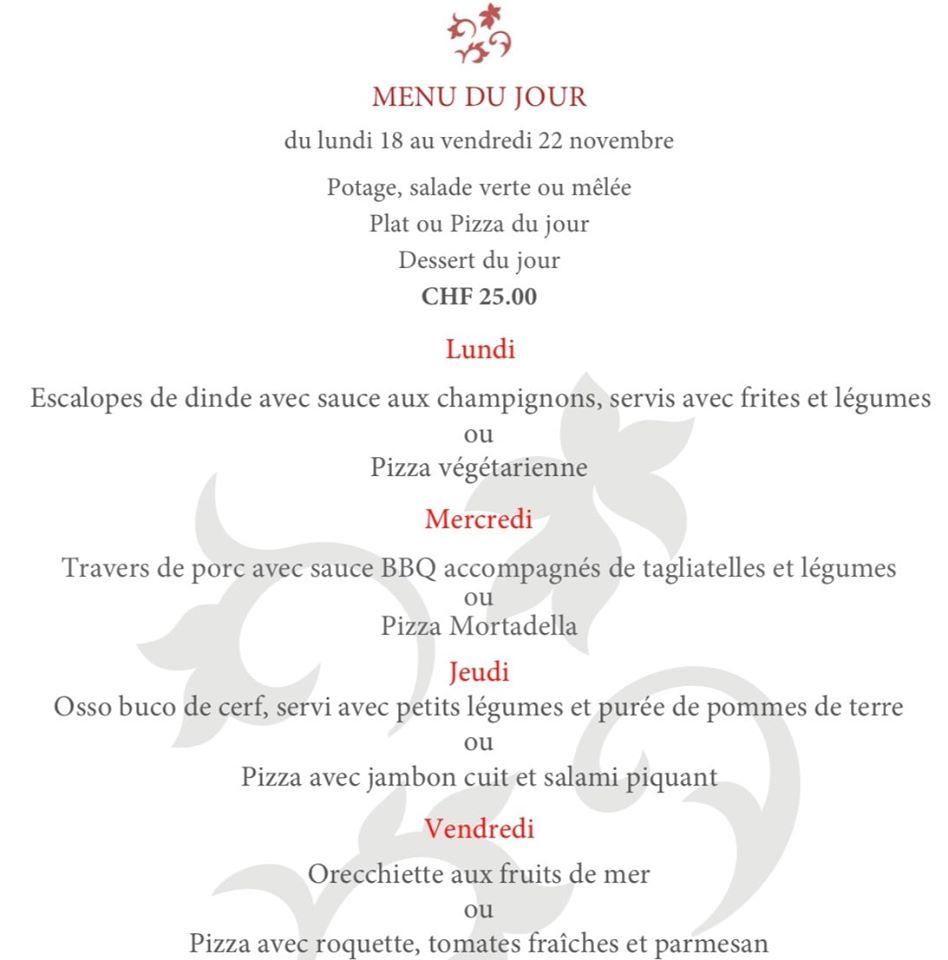 Menu au Le Manoir de la Famille Urso, Vionnaz, Chem. des Vergers 1