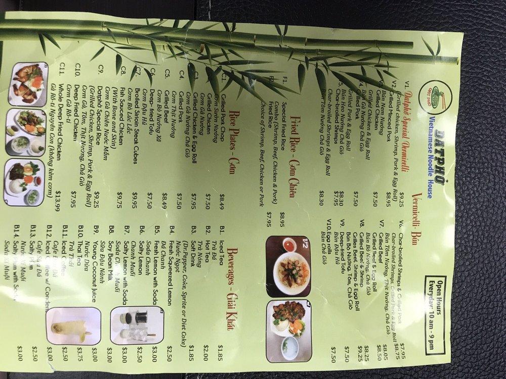 Menu at Datpho restaurant, Spring
