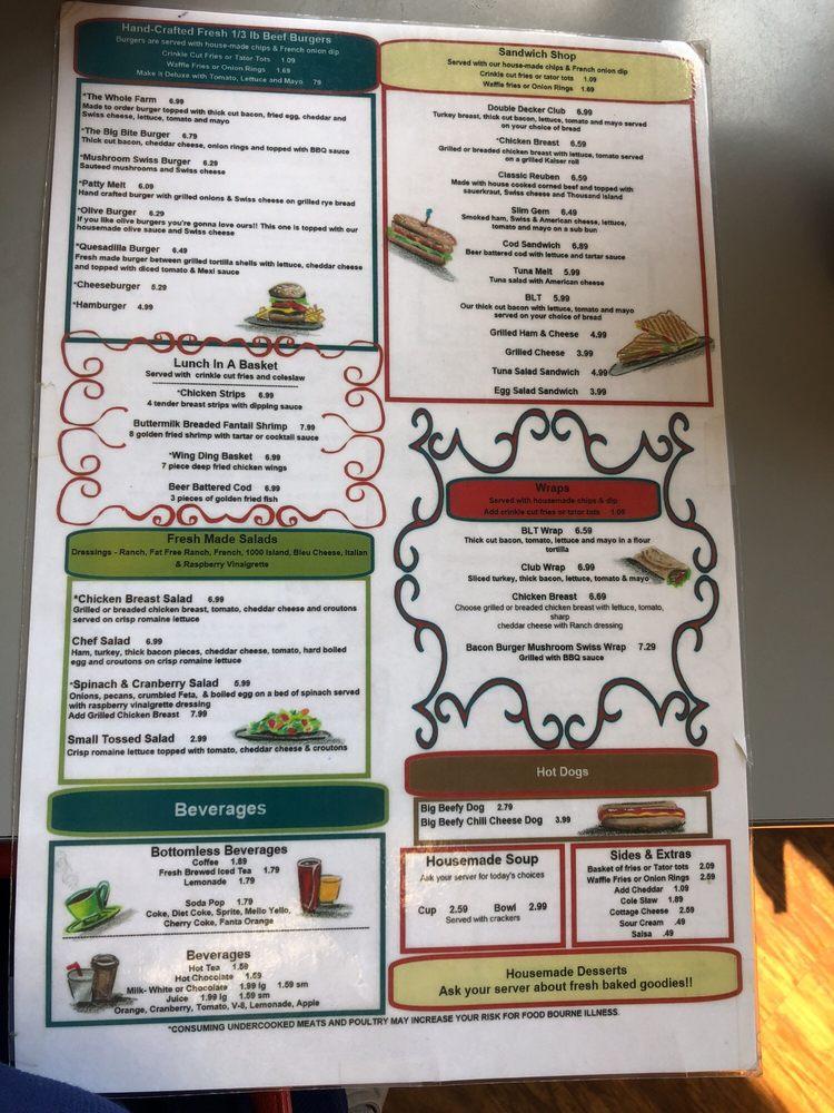 Menu at Idle Hour Cafe, Spring Lake