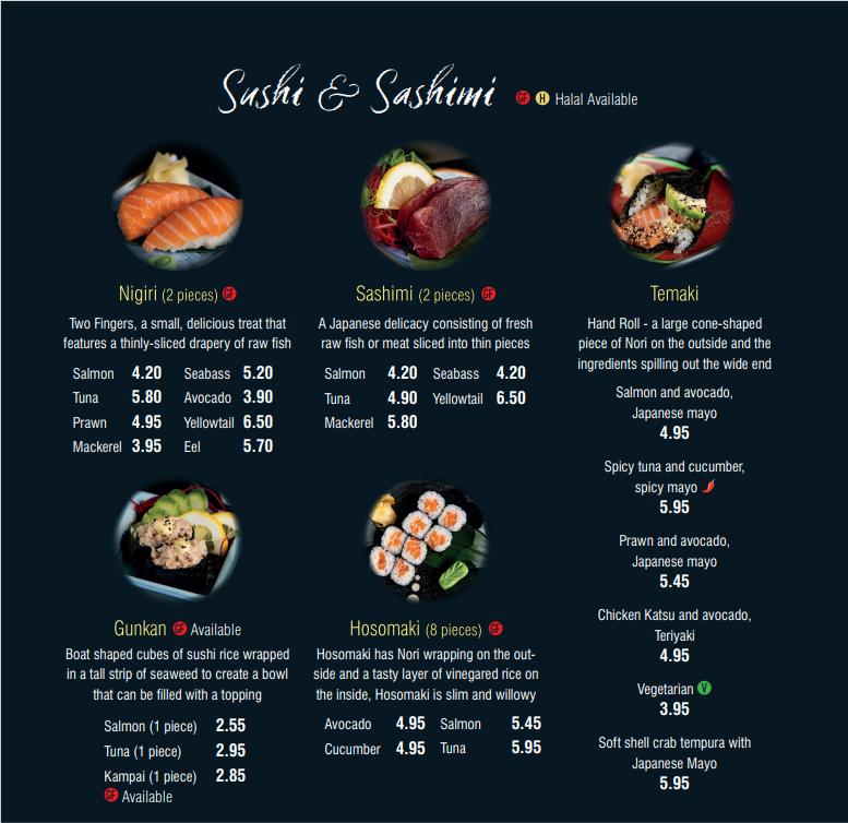 Menu at KAMPAI Knutsford - restaurant, Knutsford