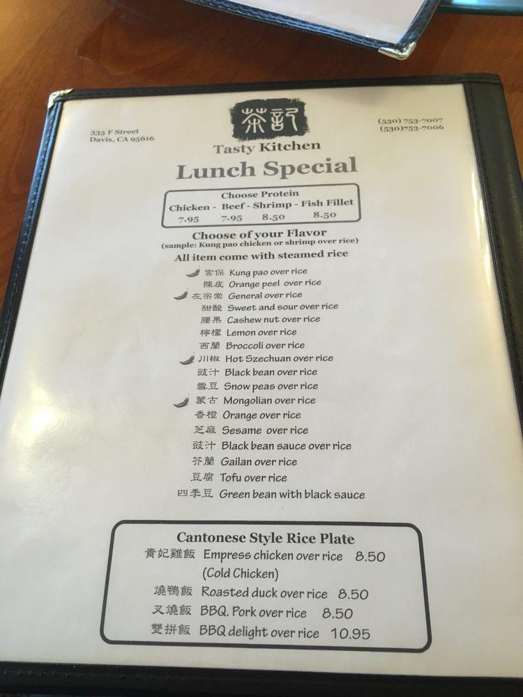 Menu at Tasty Kitchen restaurant, Davis