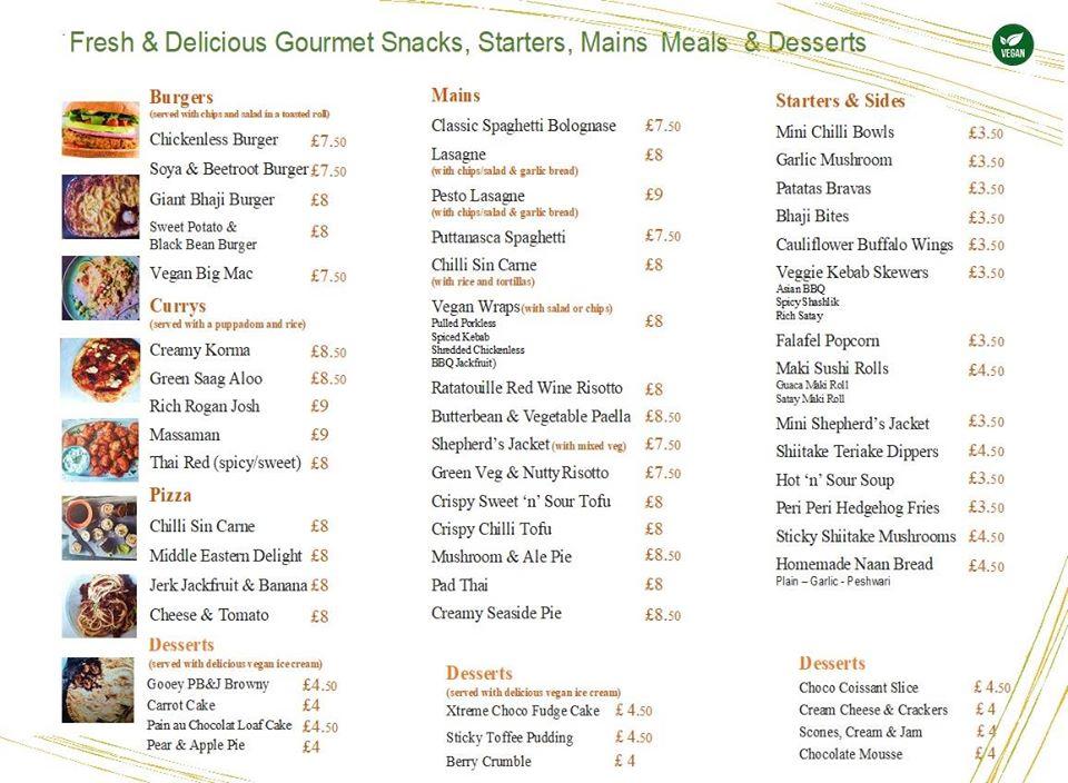 Menu at The Catering Kind, England