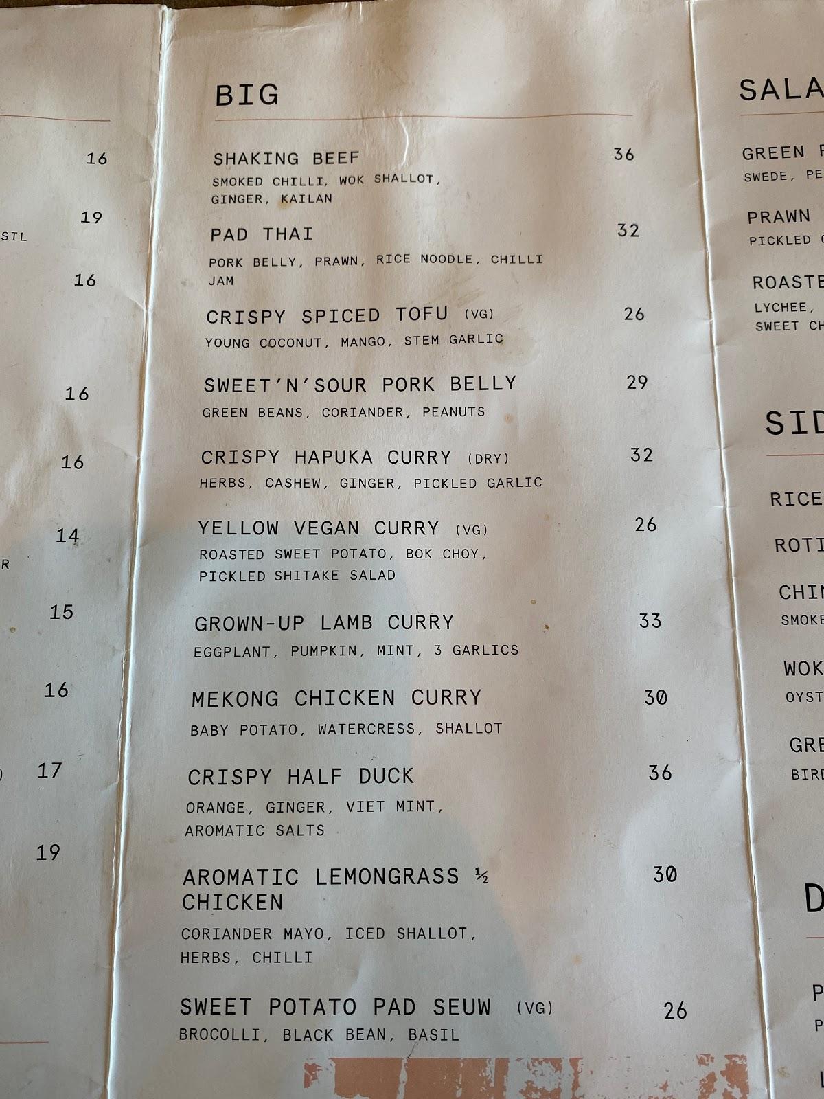 Menu at CHEEK AND CHONG restaurant, Orewa