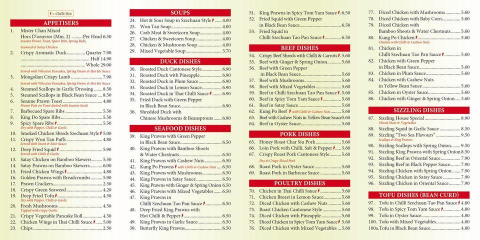 Menu at Mr Chan Chinese Restaurant Framlingham, Framlingham