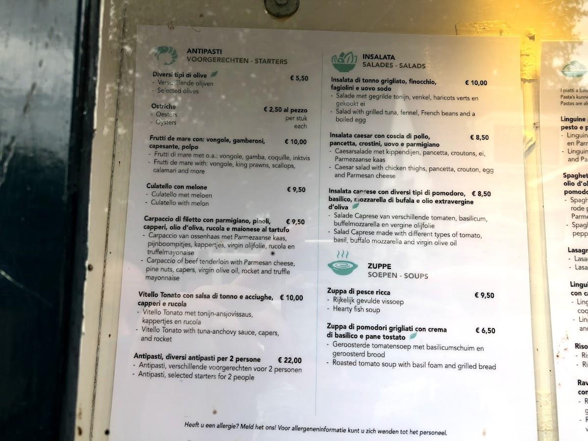 Carta de Restaurant La Galera Café de Gevangenpoort, Edam