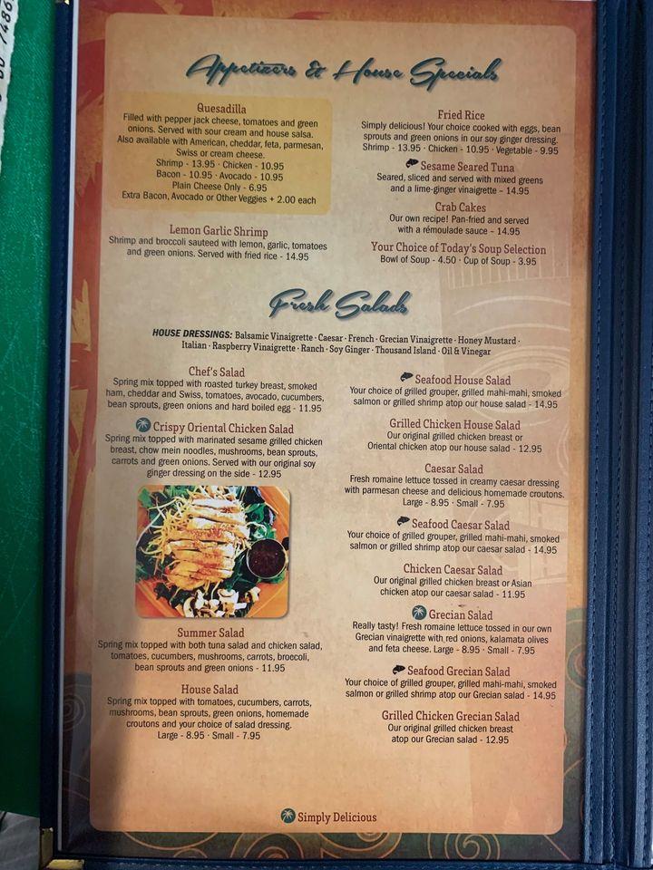 Menu at Simply Delicious Cafe & Bakery, Cocoa Beach