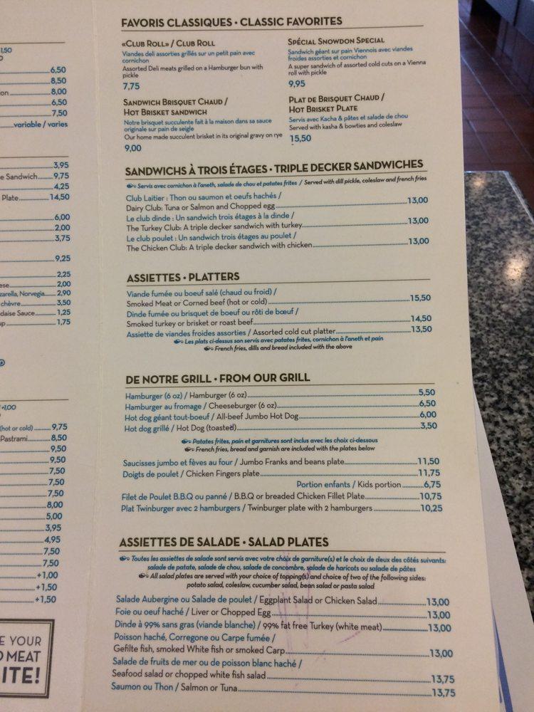 Menu at Basha (Snowdon) restaurant, Montréal