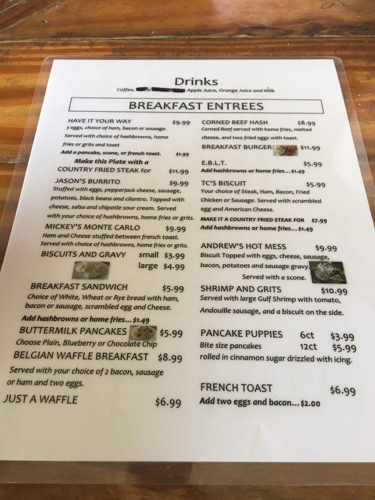 Menu at TC's Front Porch pub & bar, Navarre