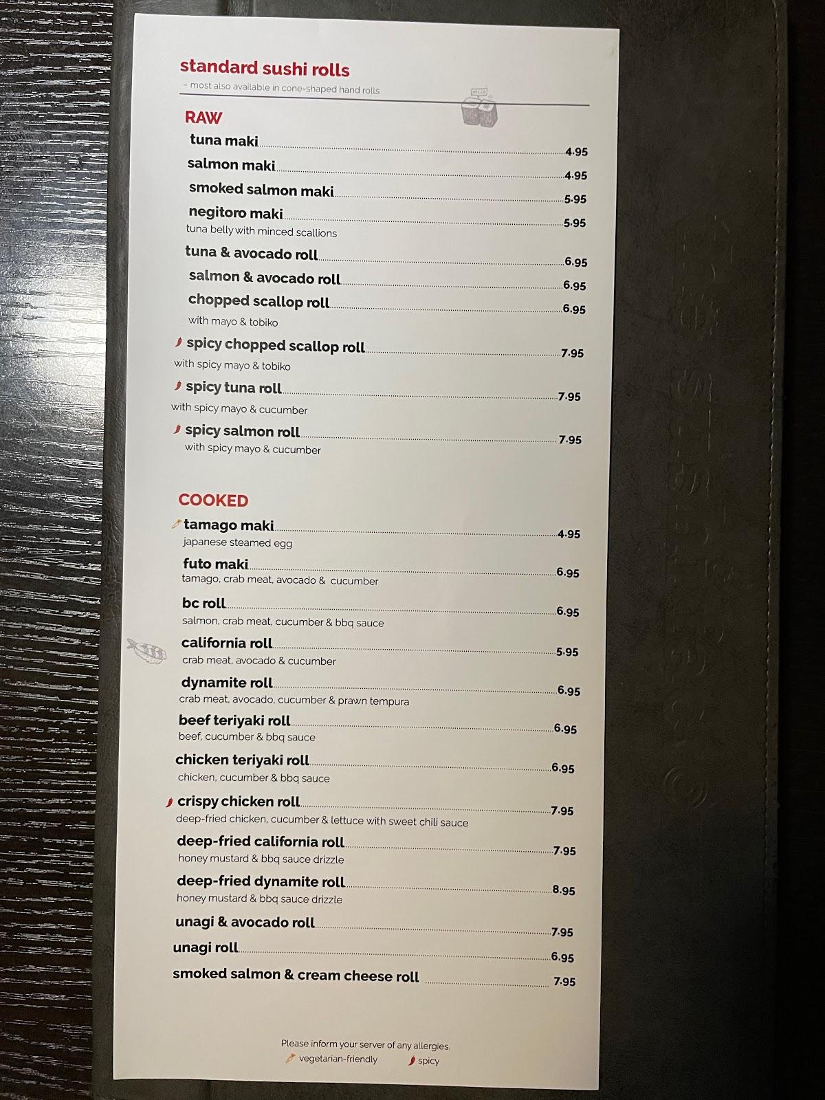 Menu at TENKUU sushi&tapas Leduc restaurant, Leduc