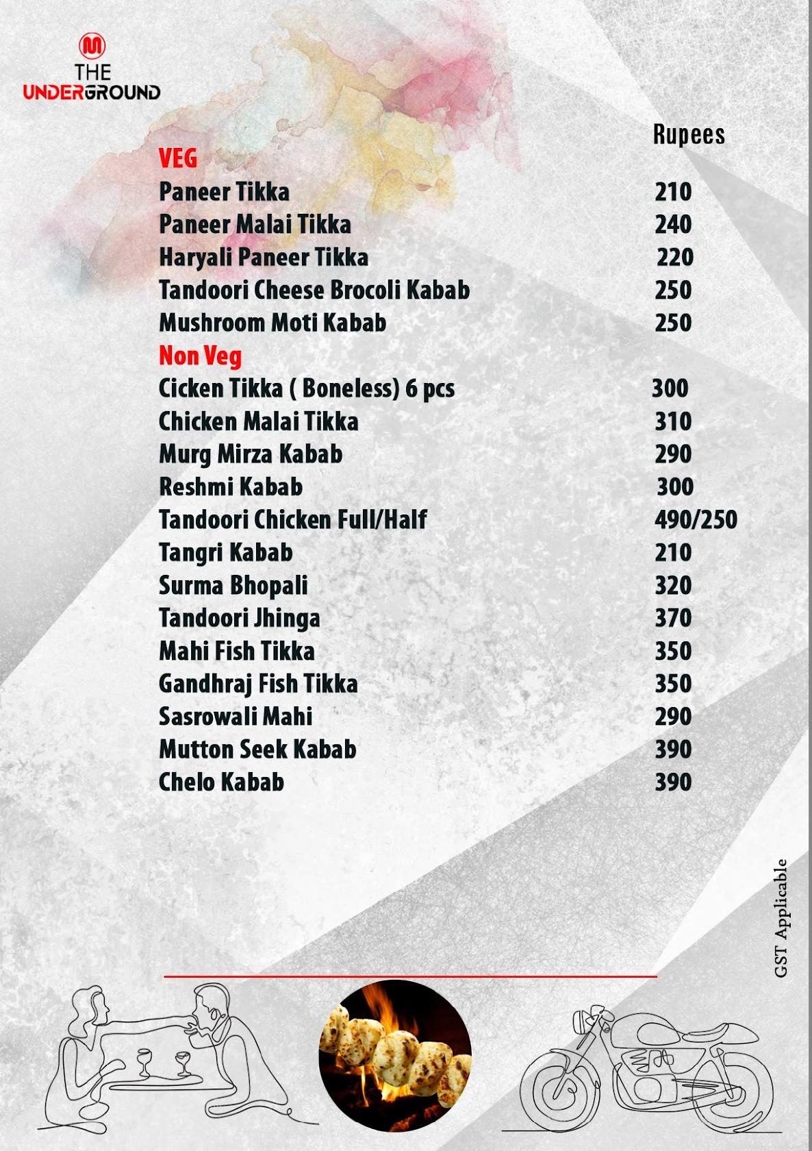Menu at The Underground - by Madhulika, Dhanbad