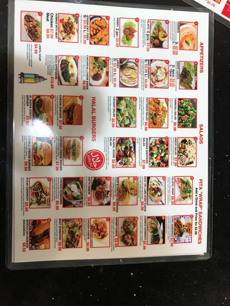 Menu at Al Basha Grill restaurant, Miami Beach