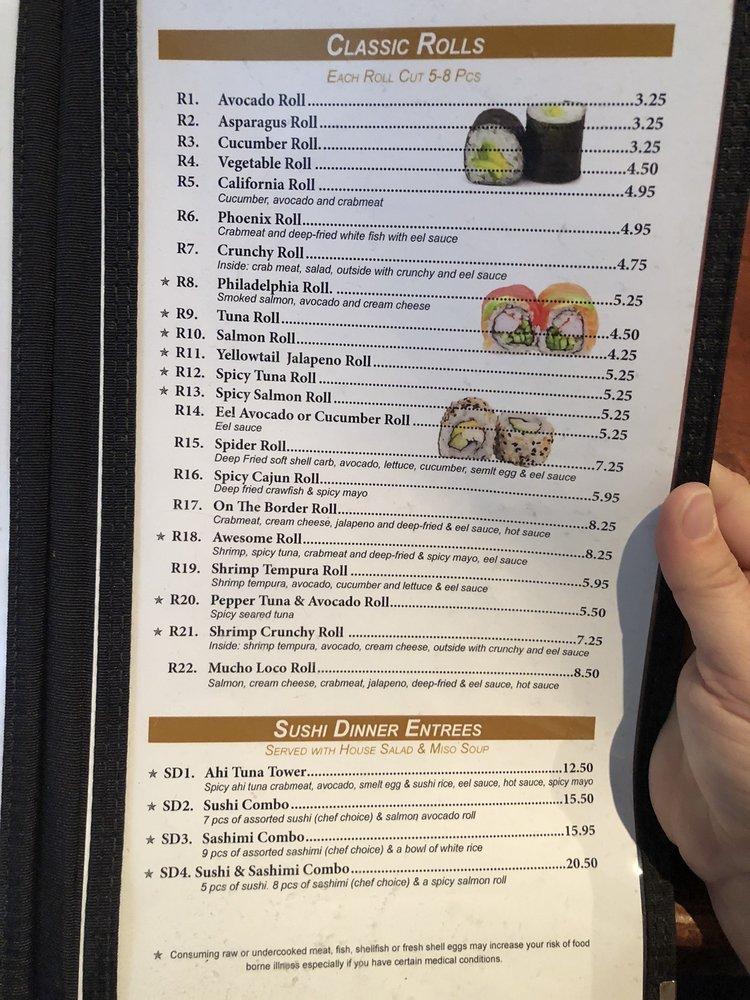 Menu at Blue Ginger restaurant, Denton