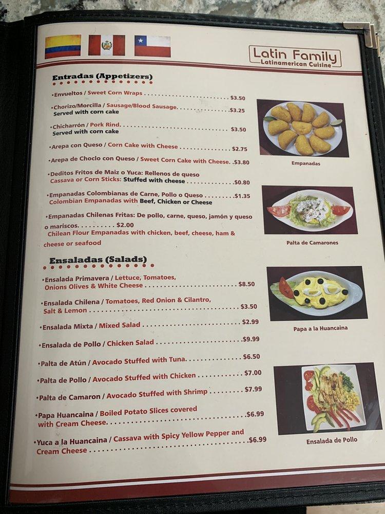 Menu at Latin Family Bakery, Naples