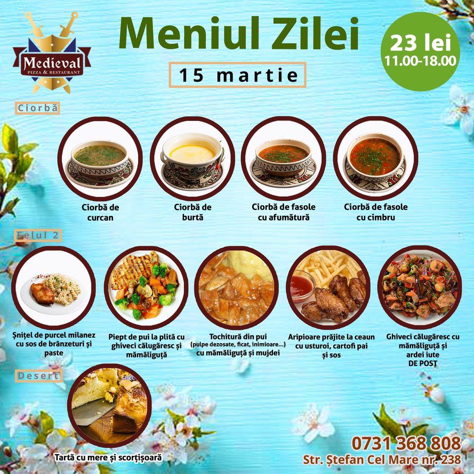 Menu at Restaurant Medieval, Roman