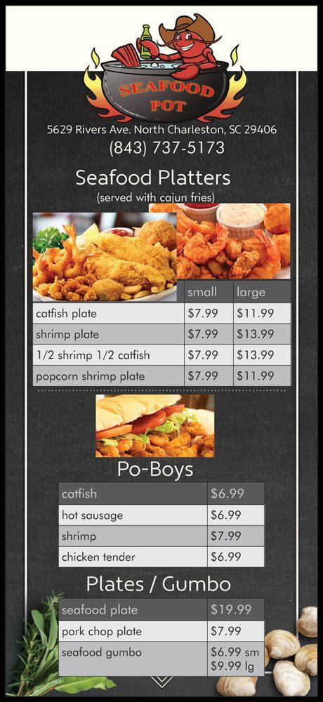 Menu at Seafood Pot fast food, North Charleston