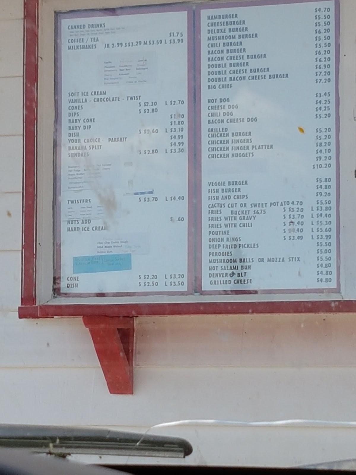 Menu at Dari Isle Drive-In restaurant, Minnedosa