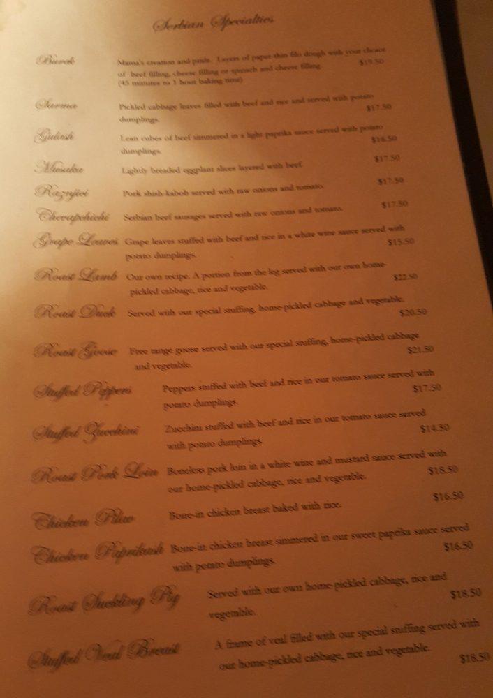 Menu at Three Brothers desserts, Milwaukee, S St Clair St