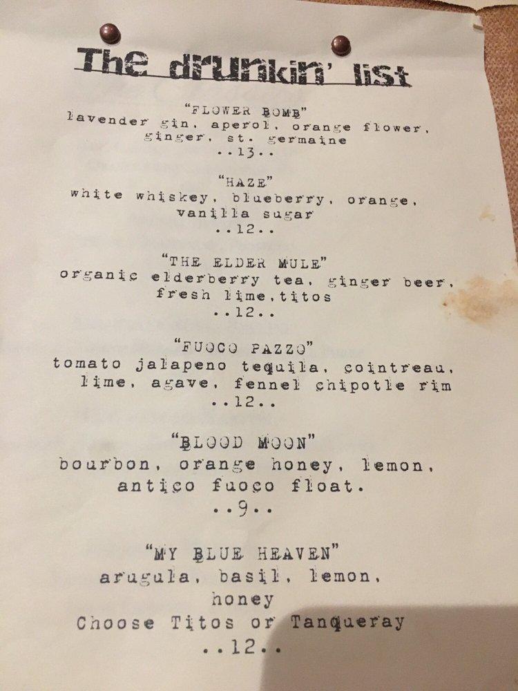 Menu at Grotta di Fuoco pub & bar, Long Beach