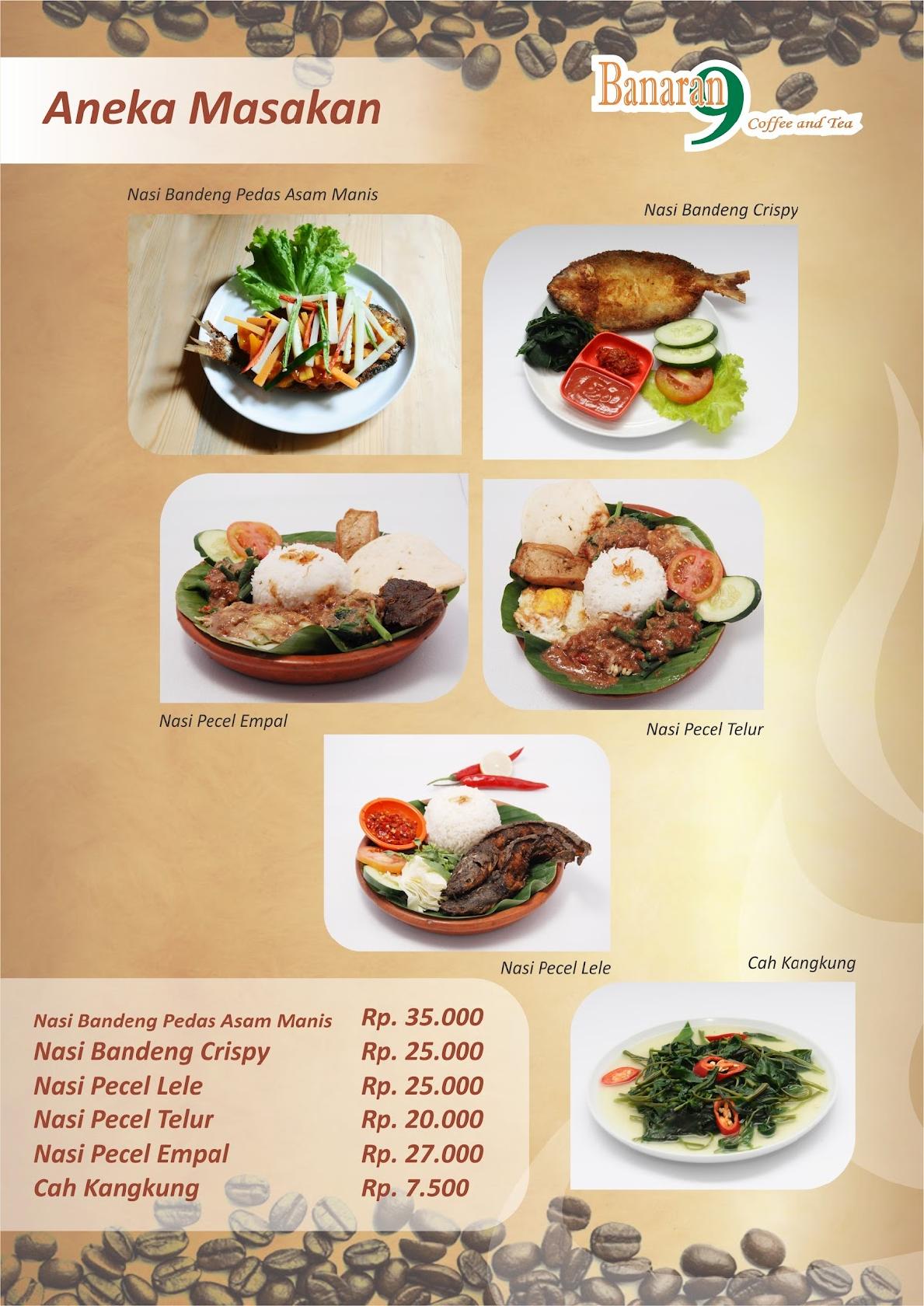 Menu at Kampoeng Kopi Banaran cafe, Bawen