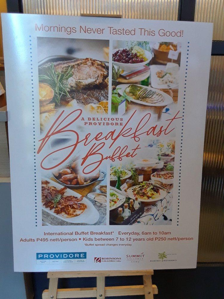 Menu at Providore restaurant, Cebu City, 8W46+28M
