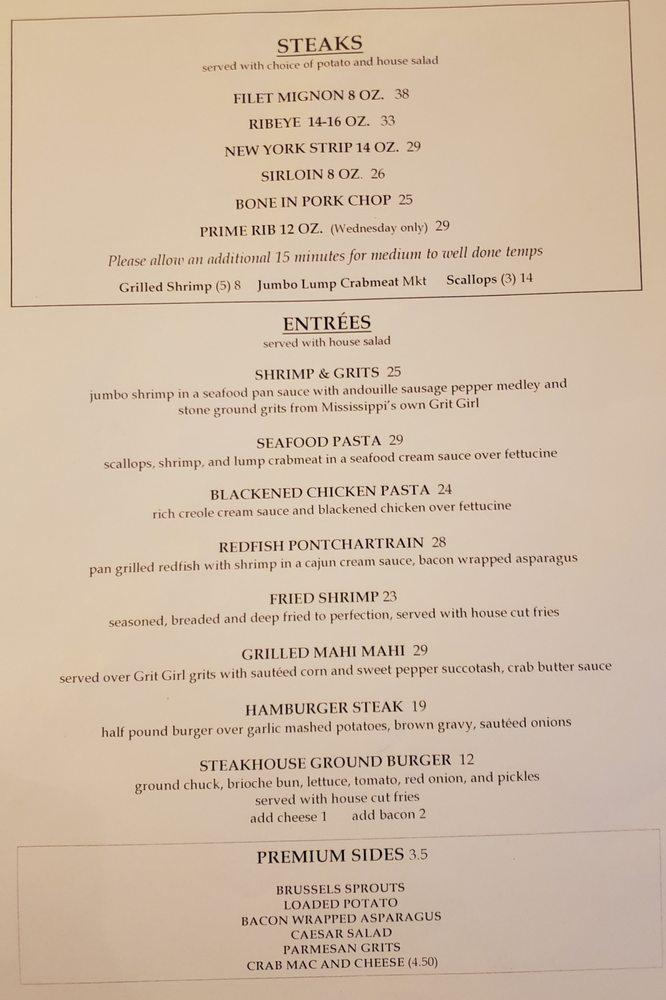 Menu at Terry Mercantile Steak Co. steakhouse, Terry