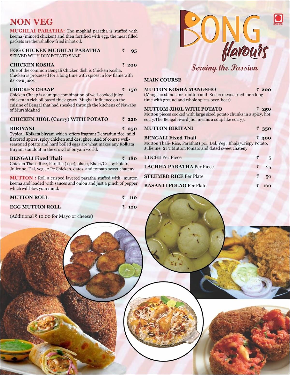 Menu at BONG FLAVOURS, Vadodara, Nilamber circle