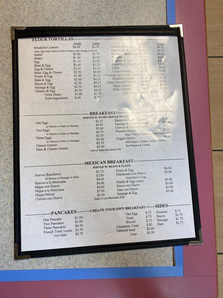 Menu at Isabel's Cafe, Port Isabel