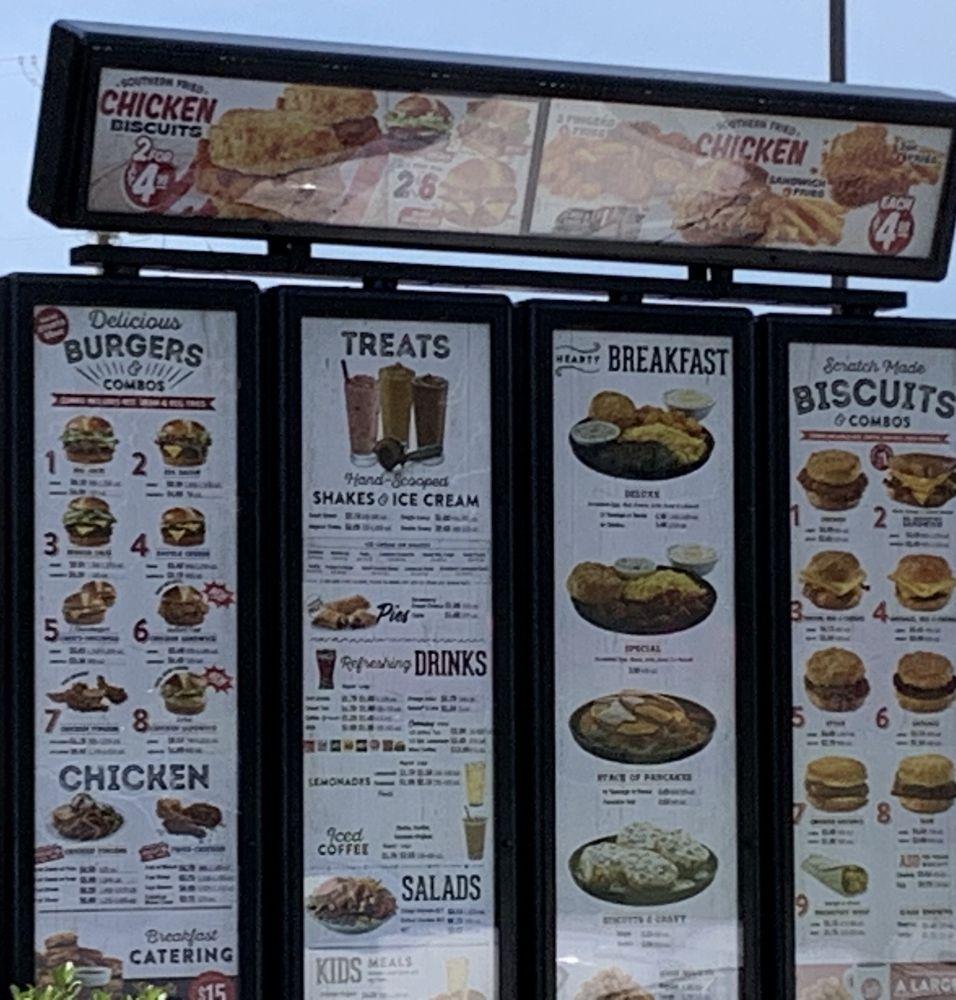 Menu at Jack's fast food, Columbus, Hwy 45 N