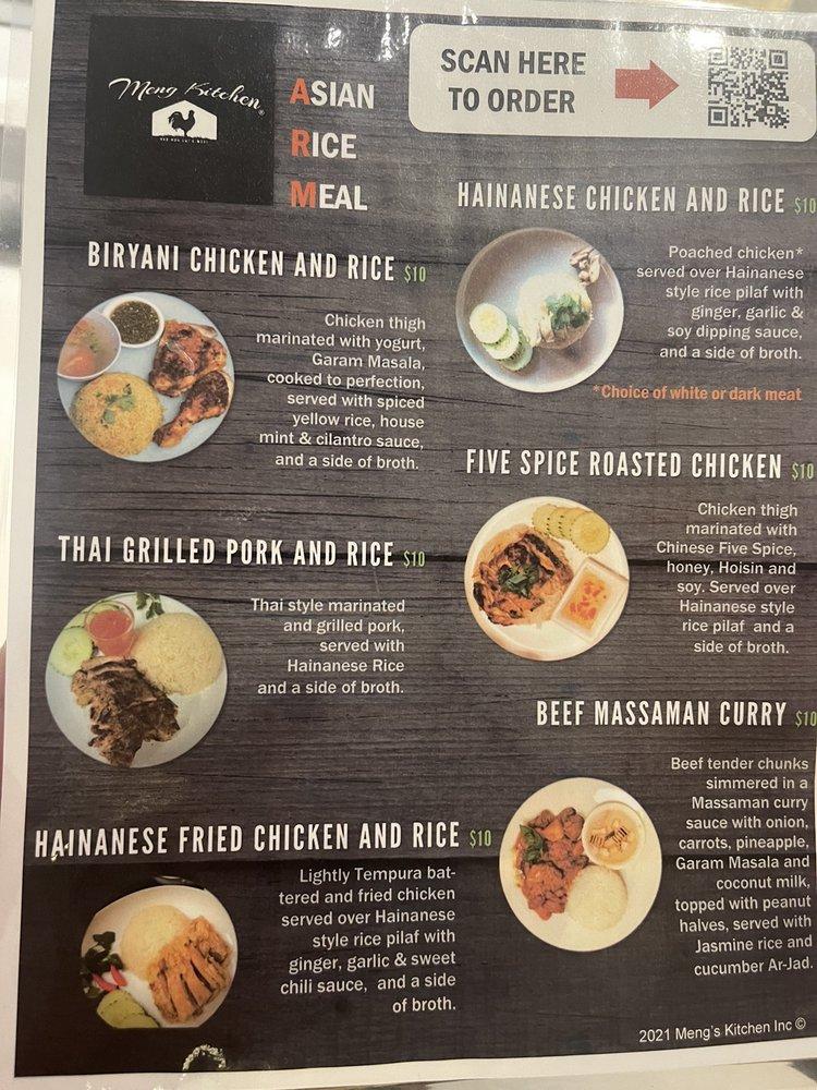 Menu at Meng's Kitchen restaurant, Orlando
