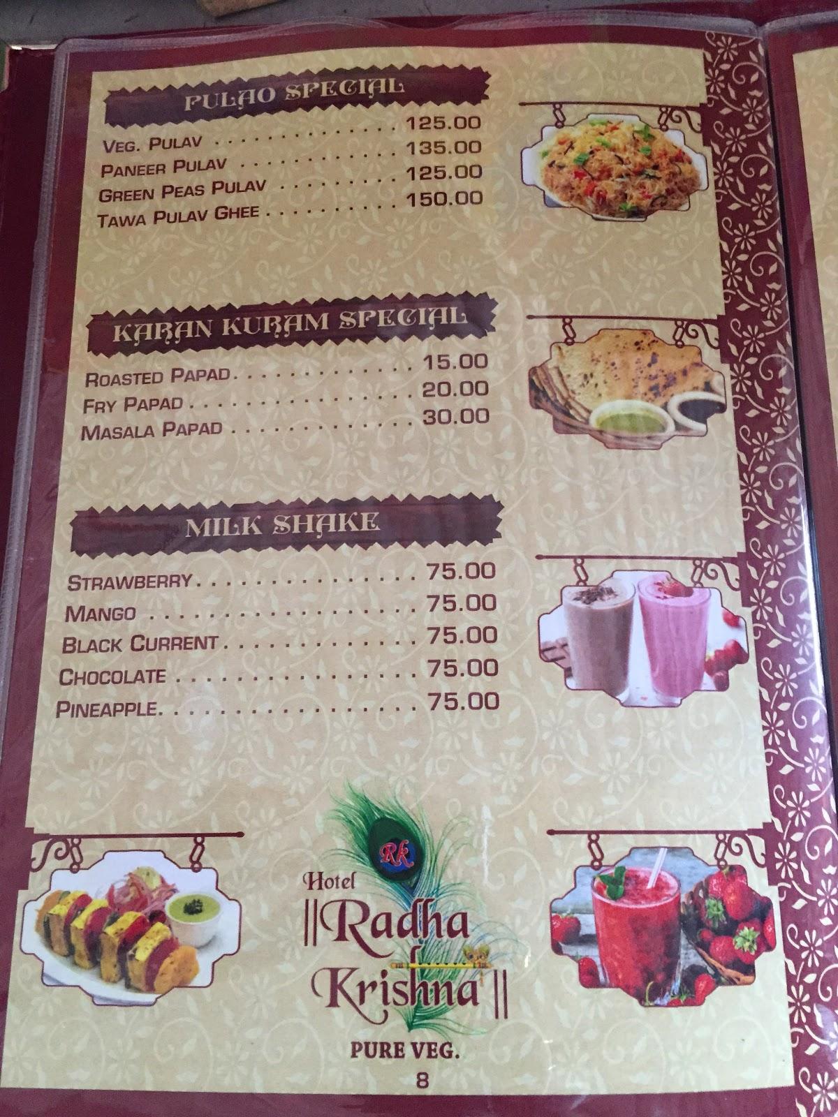 Menu at Radha Krishna Hotel, Titwala
