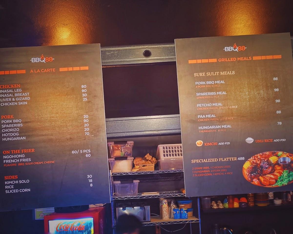 Menu at BBQ 88, Cebu City