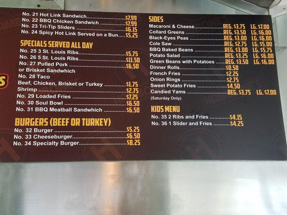 Menu at Hambones BBQ & PO Boys, Bellflower, Alondra Blvd