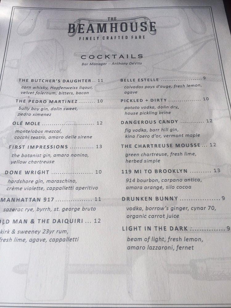 Menu at The Beamhouse pub & bar, Glastonbury