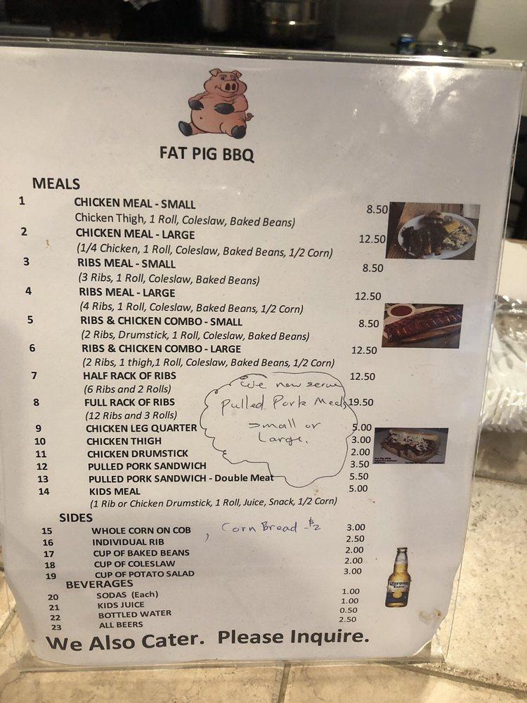 Menu at Fat Pig BBQ, Edmonds