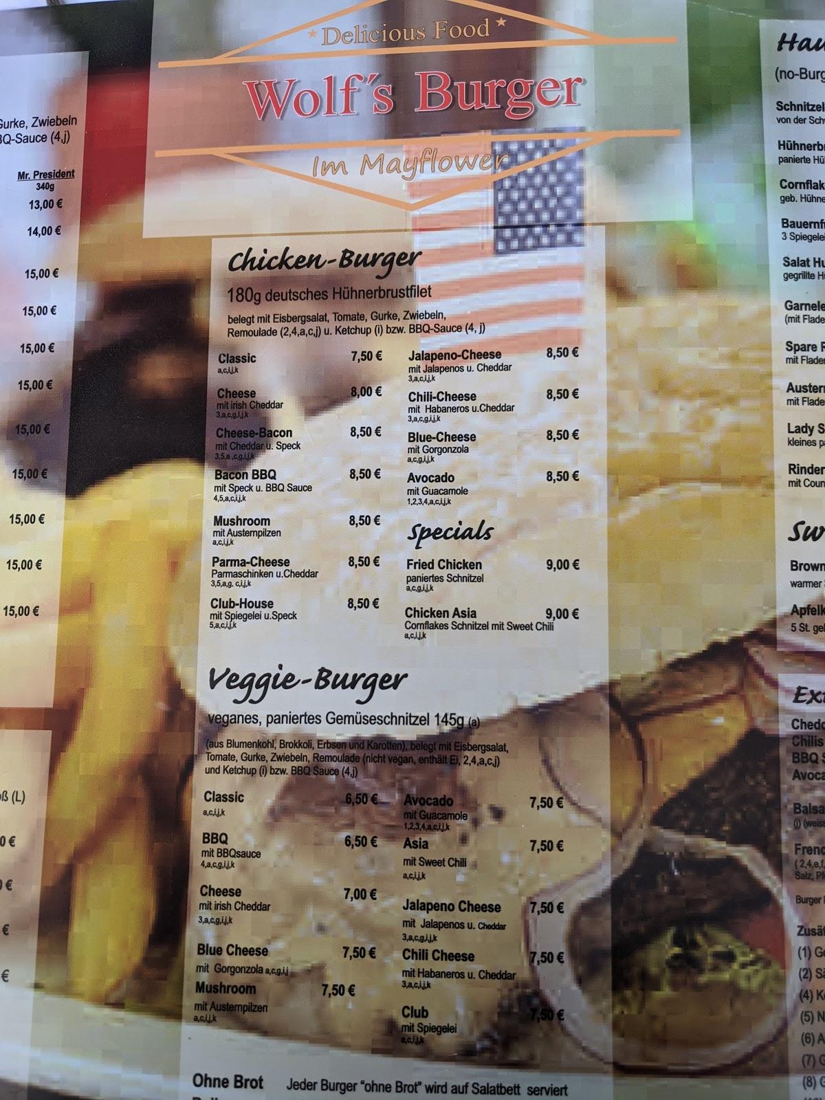 Speisekarte von New York Bistro & Wolf’s Burger pub & Bar, München
