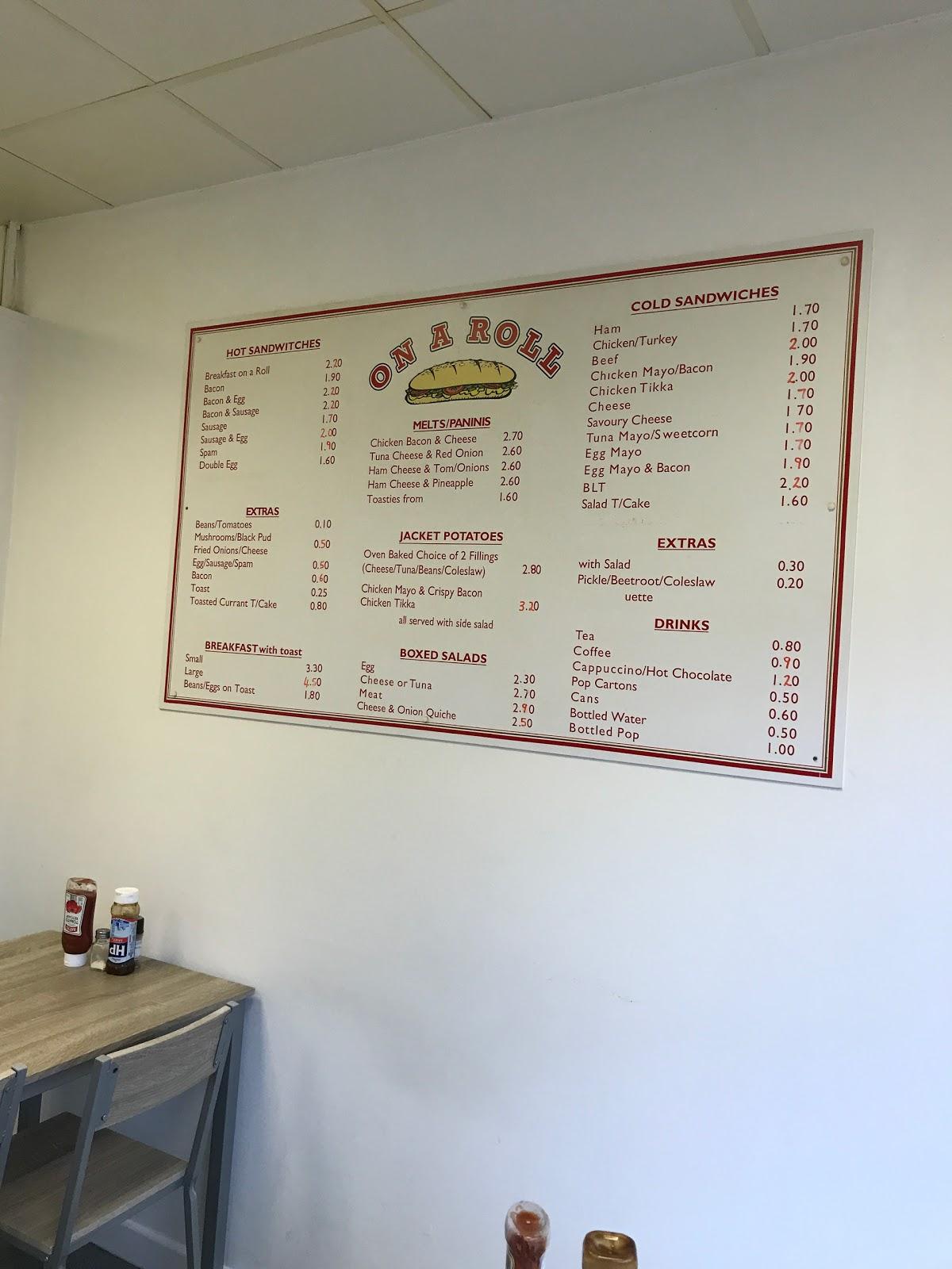 Menu at Kitty's On a Roll fast food, Bradford