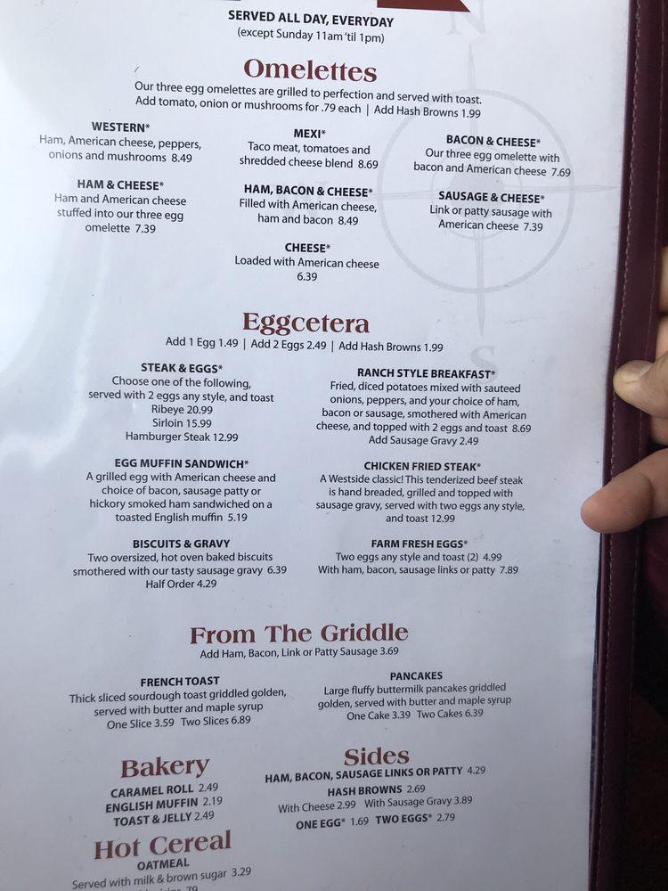 Menu at Westside Restaurant, O'Neill, US-20