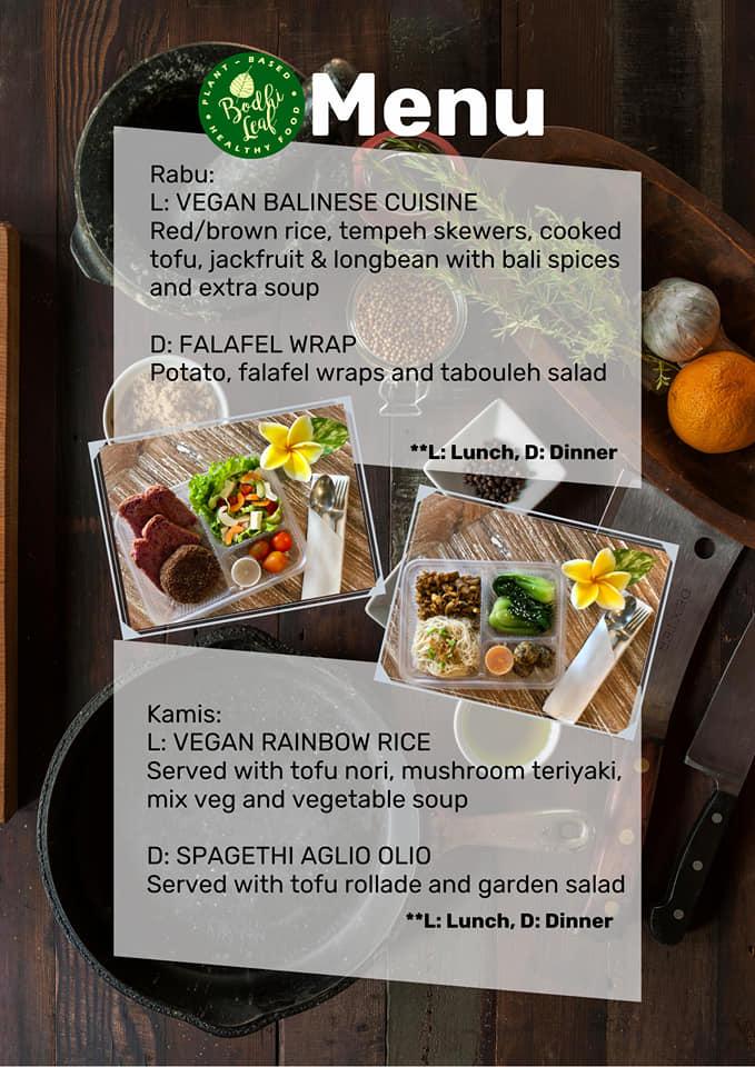 Menu at Bodhi Leaf Eatery restaurant, Denpasar