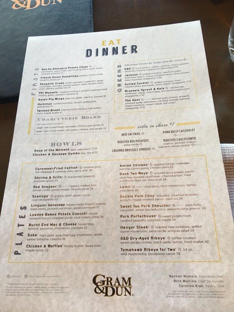 Menu at Gram & Dun pub & bar, Kansas City