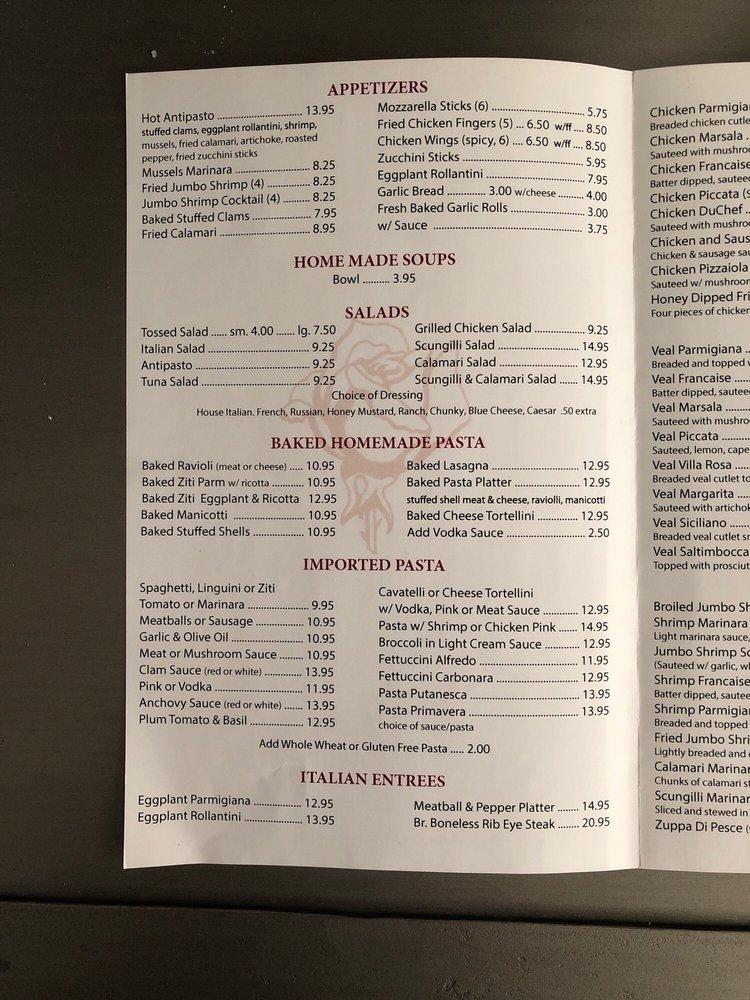 Carta de Villa Rosa Restaurant, Hawthorne
