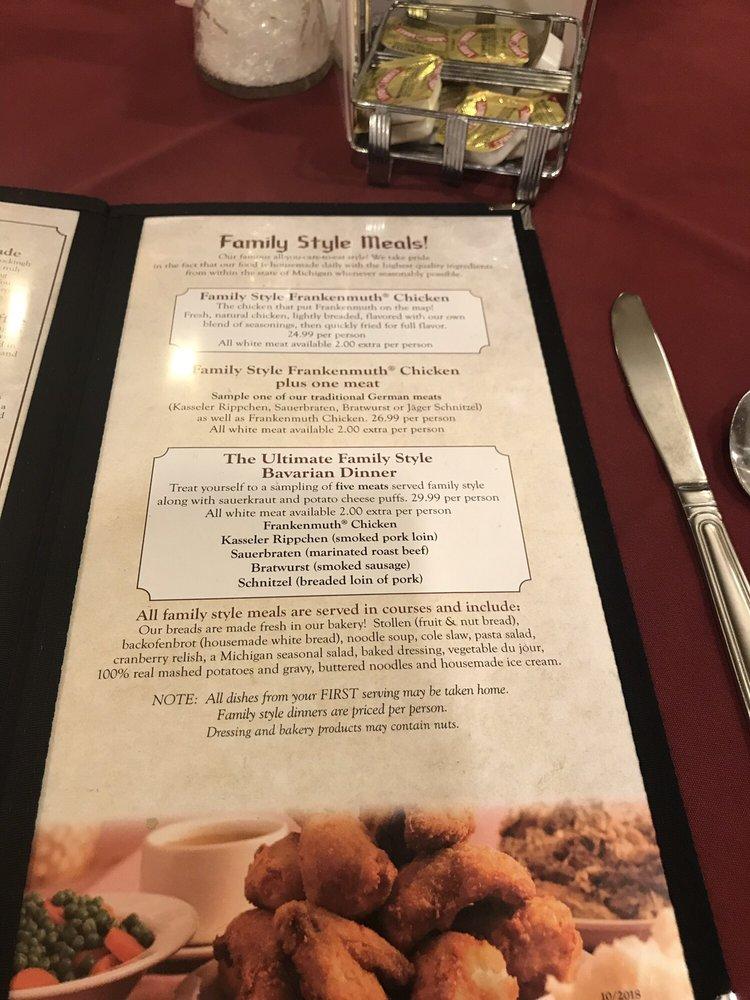 Menu at Bavarian Inn Restaurant, Frankenmuth, 713 S Main St Suite 1
