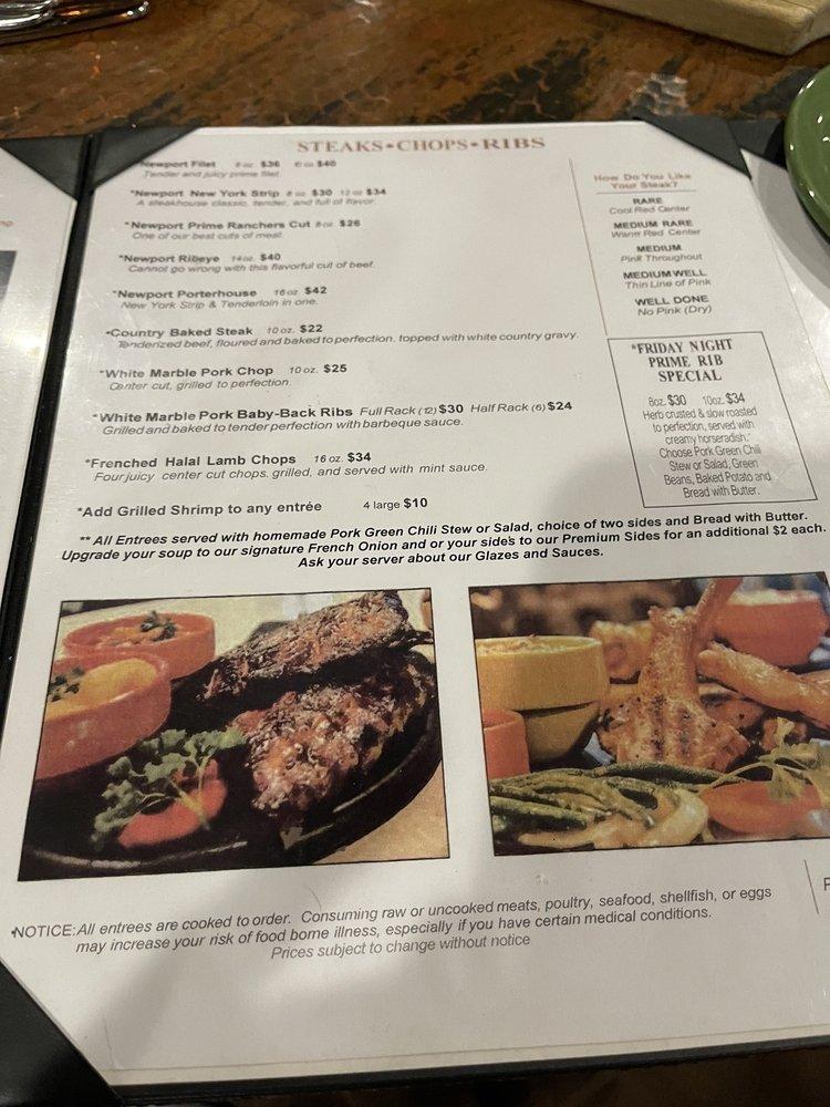Menu at Western View Steakhouse, Williams, W Historic Rte 66