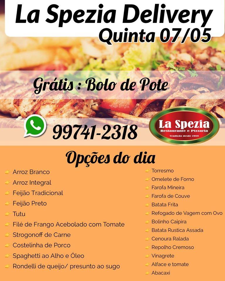 Menu at La Spezia Restaurante & Pizzaria, Cachoeira Paulista